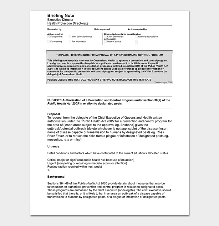 Briefing Note Template: 8+ Samples & Examples