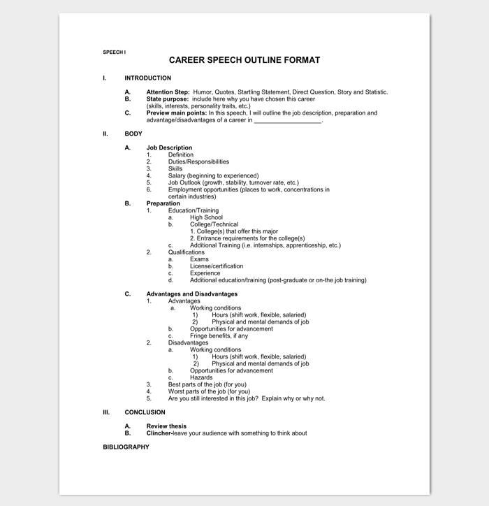 Basic Speech Outline: Samples & Exampels (with Writing Guide)