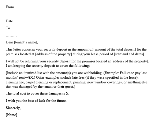 29 Effective Security Deposit Return Letter Examples (+ Word Templates)