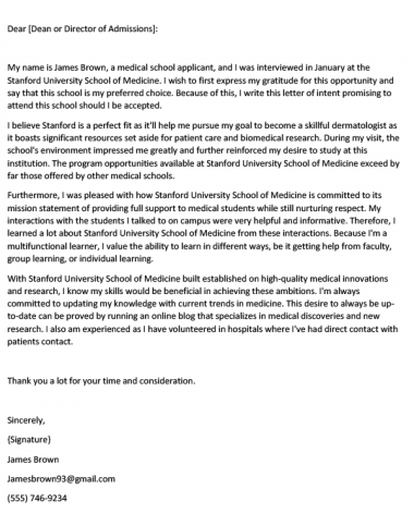 How to Write a Medical School Letter of Intent | Template & Example