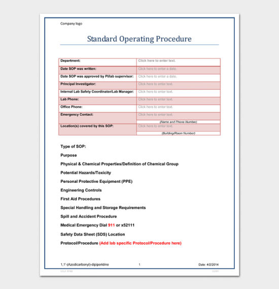 20 Free Standard Operating Procedure (SOP) Templates