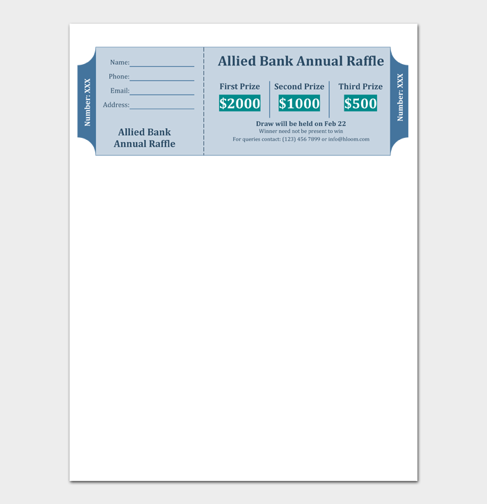 20+ Free Raffle Ticket Templates (Word | Excel) Easy to Edit - DocFormats