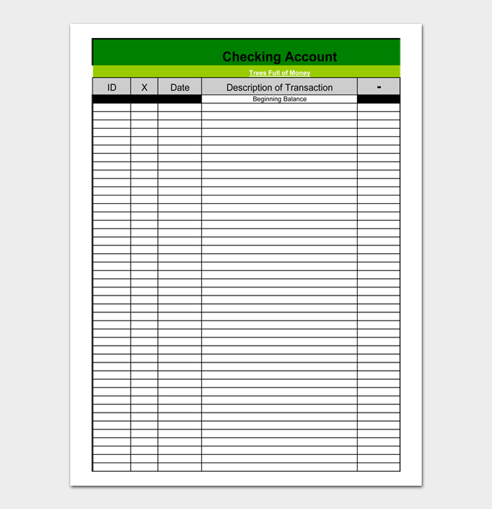 24 Free Checkbook Register Templates (Word | Excel) – DocFormats