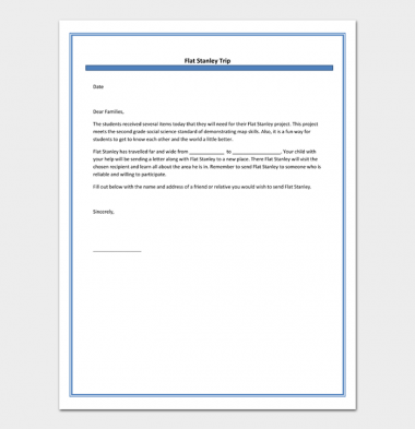 24 Free Flat Stanley Templates & Sample Letters – DocFormats