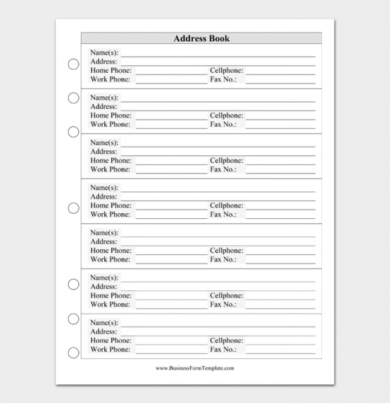 20 Printable Address Book Templates [100% FREE & Easy to Edit]