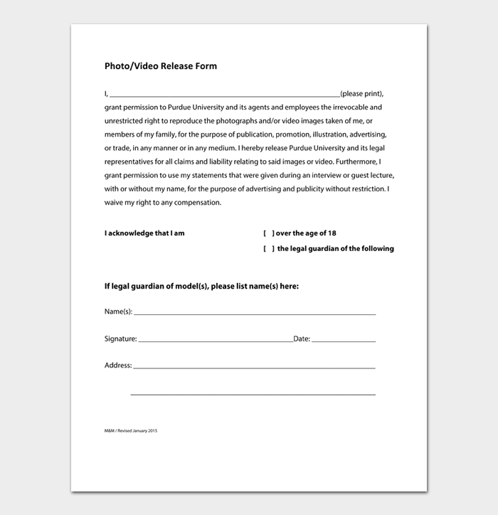 24 Free Photo Release Forms - Word | PDF - DocFormats.com