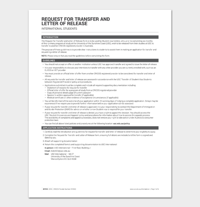 Transfer Request Letter - Examples and Templates | DocFormats.com