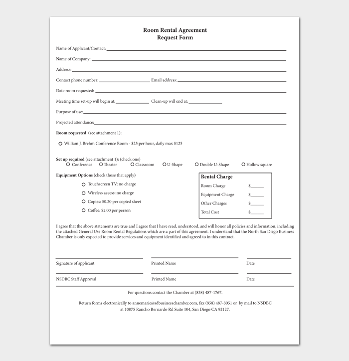 22 Free Room Rental Agreement Templates (Word | PDF Forms)