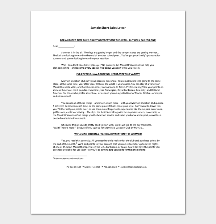 22 Free Sales Letter Templates and Examples (Word | PDF) - DocFormats.com