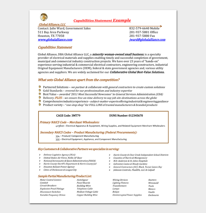 22 Capability Statement Templates and Examples (Free Download) - Word & PDF