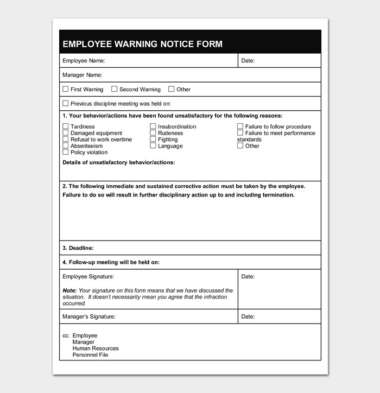 Free Employee Write-Up Forms and Templates (Word | PDF)