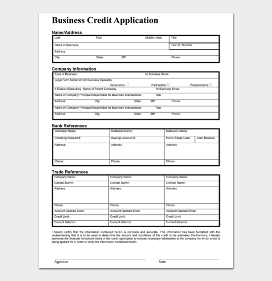 18 Free Credit Application Form Templates & Examples (Word | PDF)