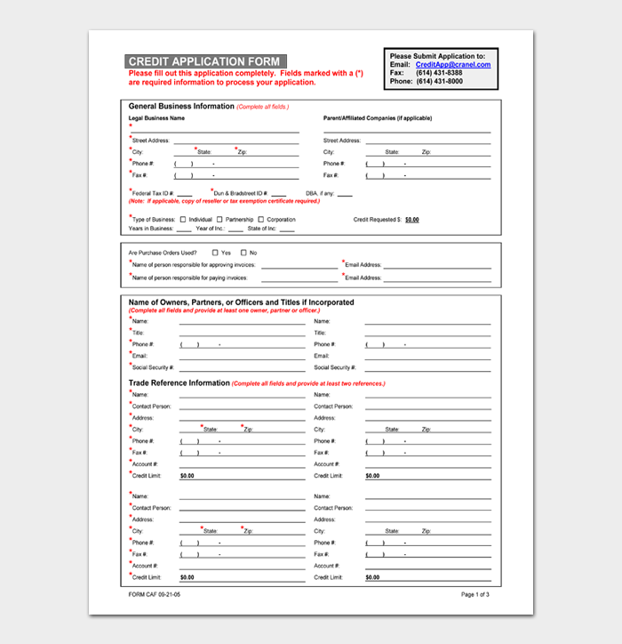 18 Free Credit Application Form Templates & Examples (Word | PDF)