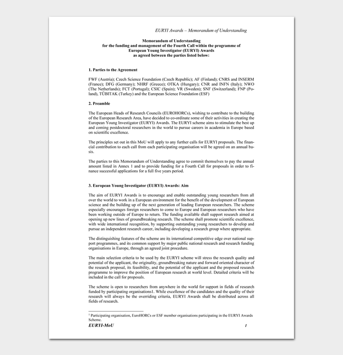 20 FREE Memorandum of Understanding Templates (Word & PDF)