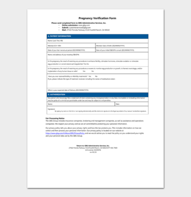 14 Free Pregnancy Verification Forms and Templates (Word | PDF)