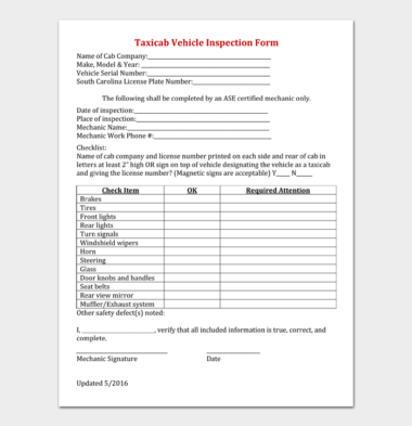 22 FREE Vehicle Inspection Forms | Word & PDF