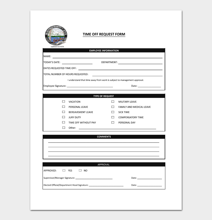 22 FREE Time off Request Forms and Templates | Word & PDF