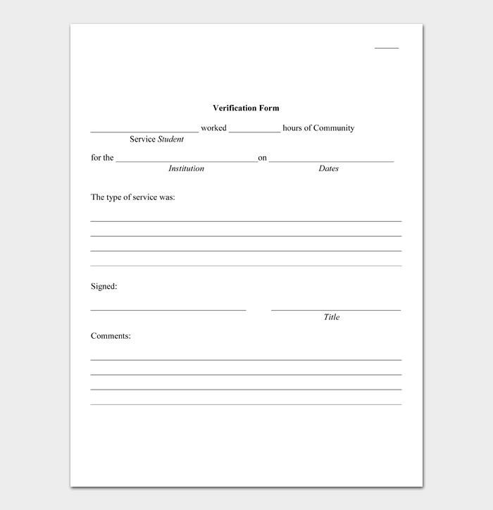 Community Service Letter – 20 Templates (Completion & Verification ...