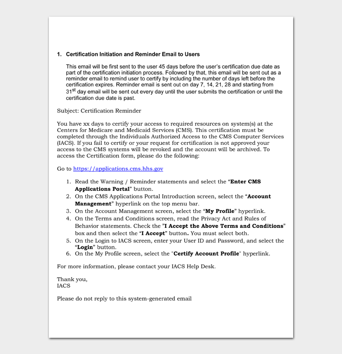 Friendly Reminder - 28 FREE Examples and Templates | DocFotmats.com