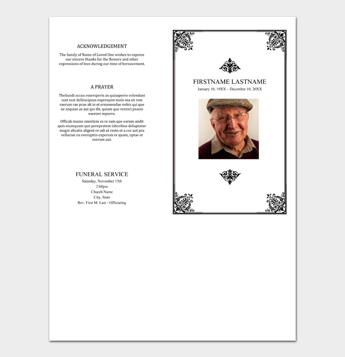 20 Editable Funeral Program Templates (FREE Download) - Word | PDF