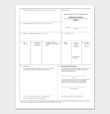 20 Fillable Certificate Of Origin Templates (100% Free) ᐅ DocFormats.com