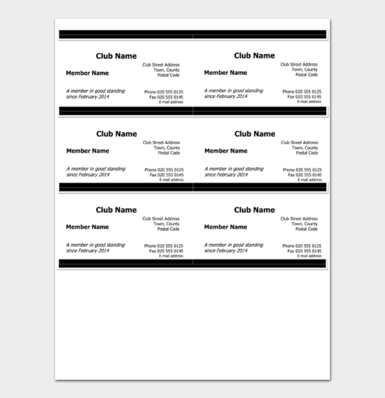 20 FREE Membership Card Templates & Designs (MS Word) - DocFormats.com