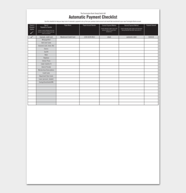 18 Free Bill Pay Checklist & Bill Calendars (Word, Excel, PDF)