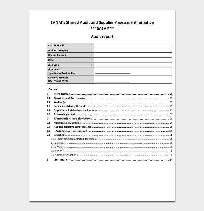 16 Free Audit Report Templates and Samples (Internal Audit Reports)