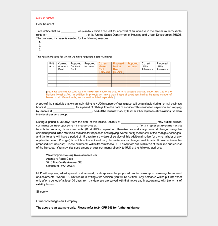 26 Free Rent Increase Letters (Templates and Examples) - PDF & Word