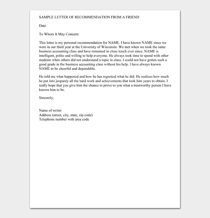 32 Best Reference Letters for a Friend (Samples & Writing Tips)