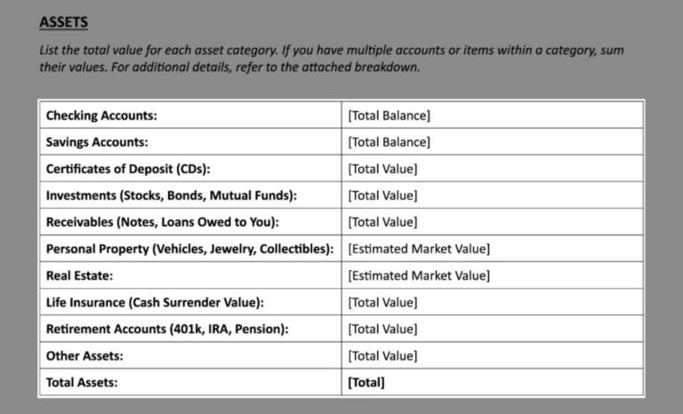 17 Free Personal Financial Statement Templates (Word, Excel, PDF)