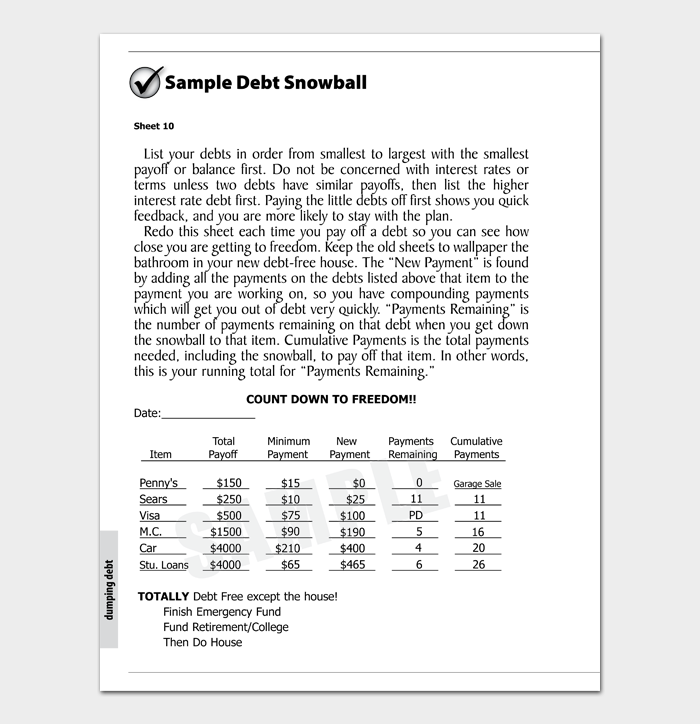 20 Free Debt Snowball Spreadsheets - DocFormats