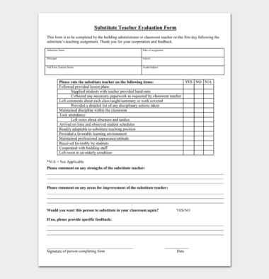 17 Free Teacher Evaluation Forms and Templates - DocFormats