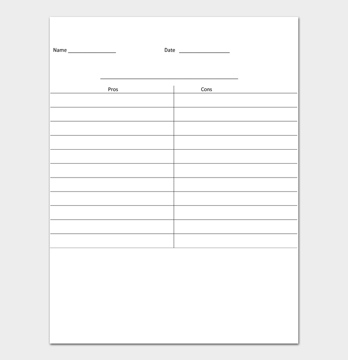 20 Free Pros and Cons List Template & Examples - DocFormats.com