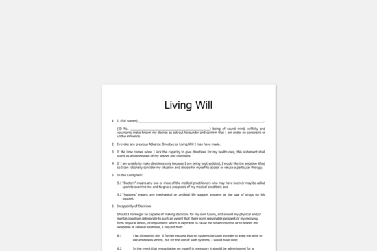 Free Living Will Forms (PDF & Word) - DocFormats