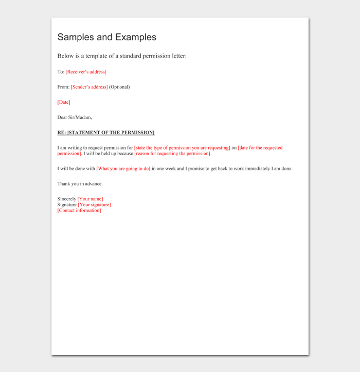 Permission Letter Format