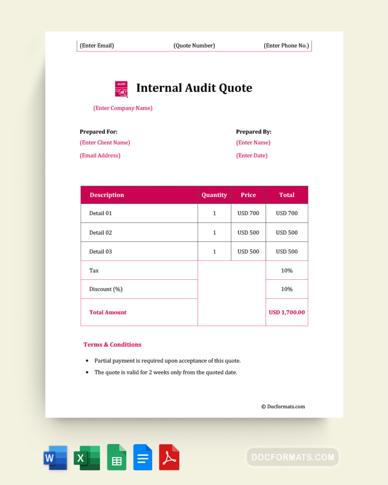 42+ Quote Templates (Free Download) - Word | Excel | PDF