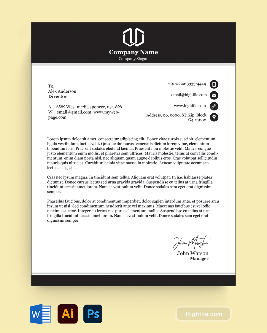 Sample Business Letterhead Templates