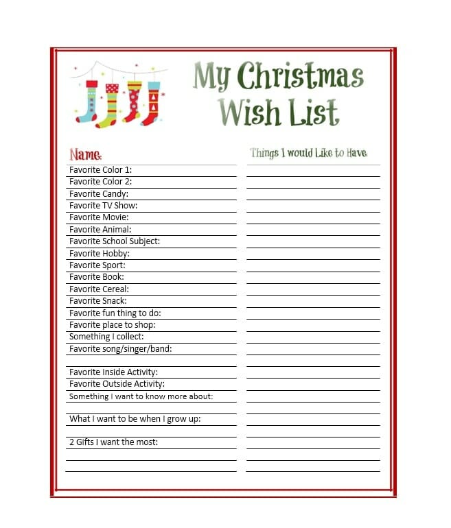 40+ Free Christmas Wish List Templates - DocFormats