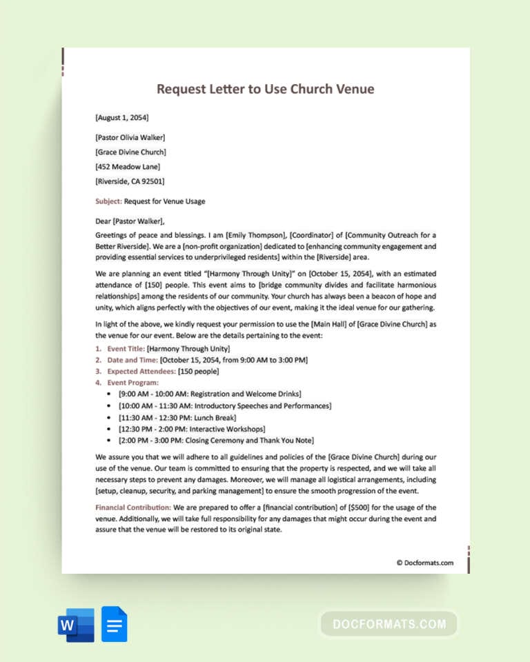 Permission Letter to Use Property (Format & Sample Request Letter)