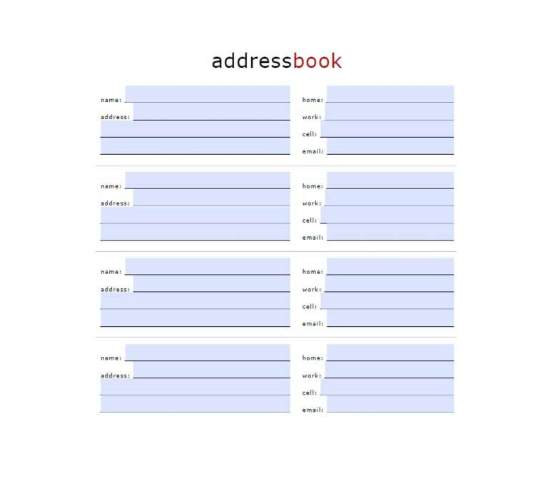 Editable Address Book Templates - Docformats.com