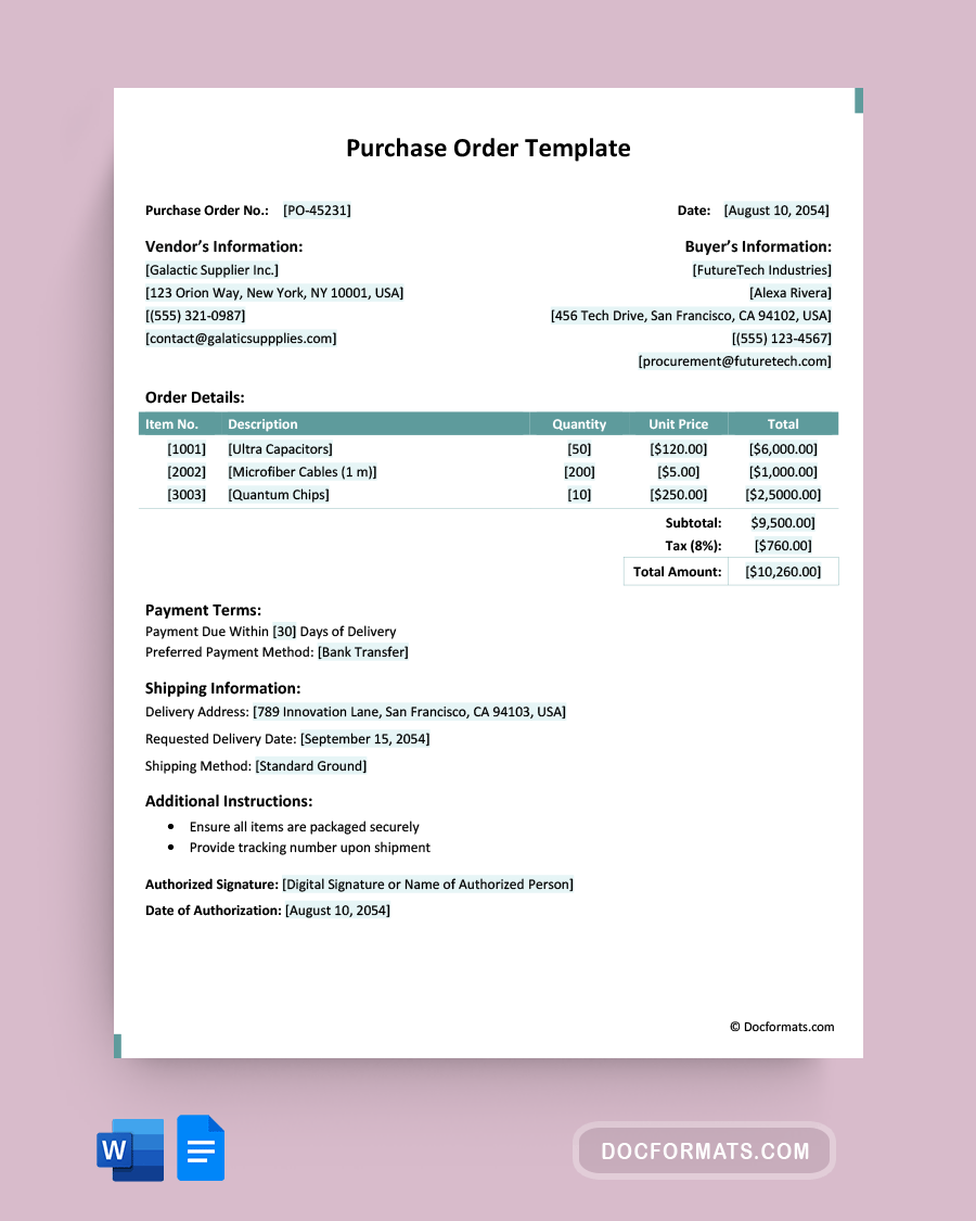 Purchase Order Format Word Mrs. H.'s Resource Room: MODIFICATION