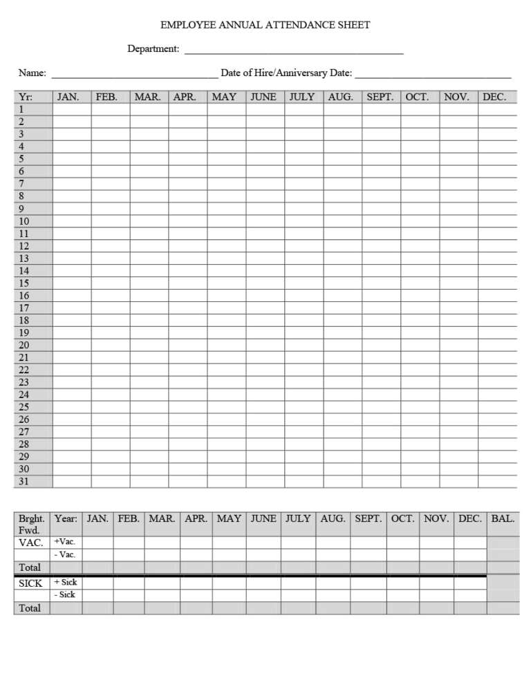 Free Attendance Tracker Templates - Docformats.com