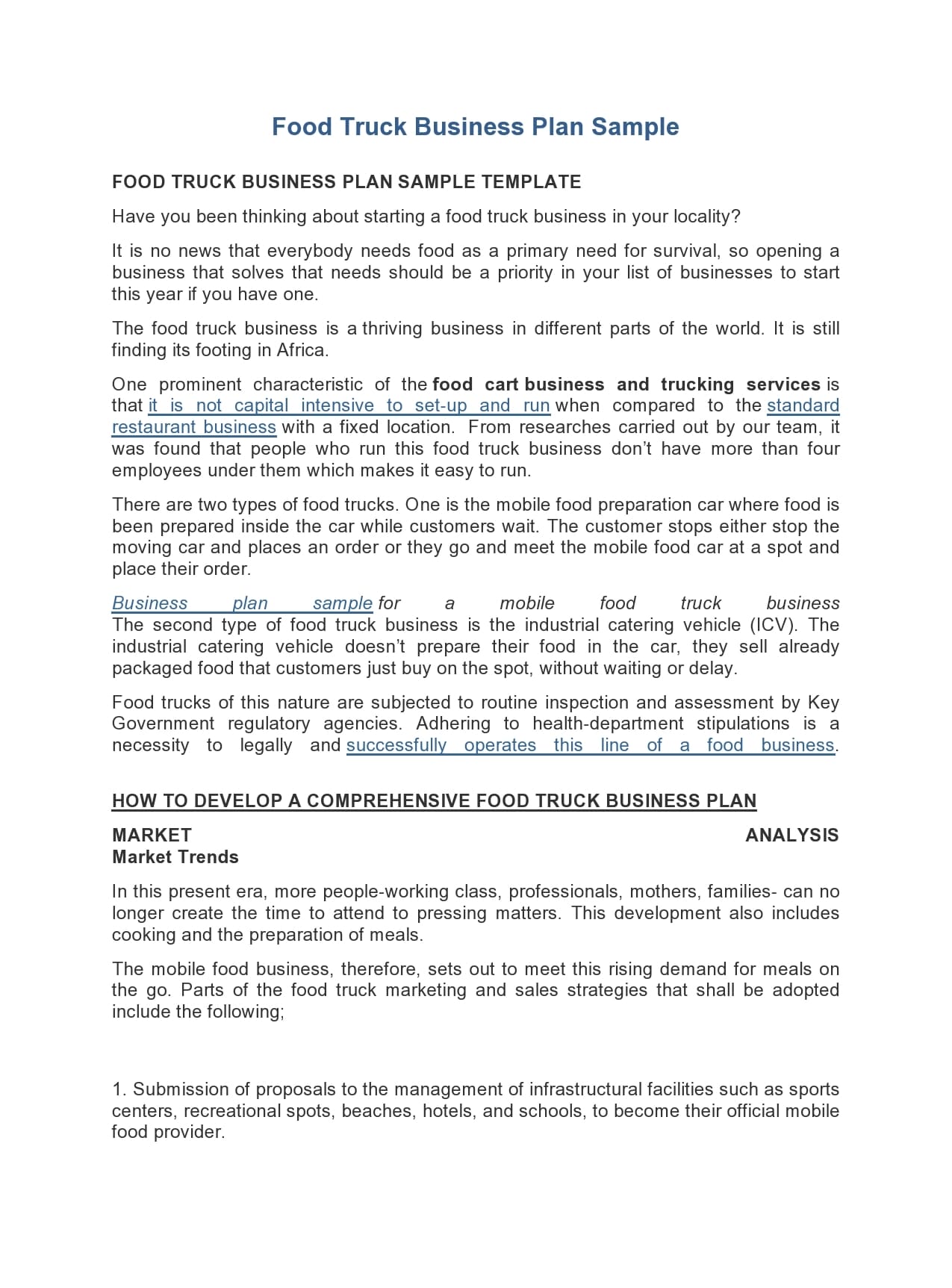 29 Food Truck Business Plan Examples and Templates