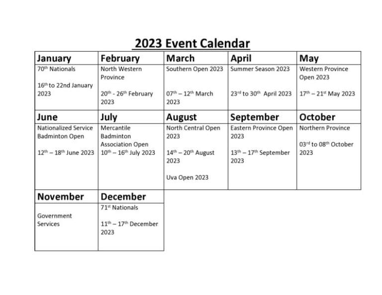 Free Event Calendar Templates (Monthly and Yearly)