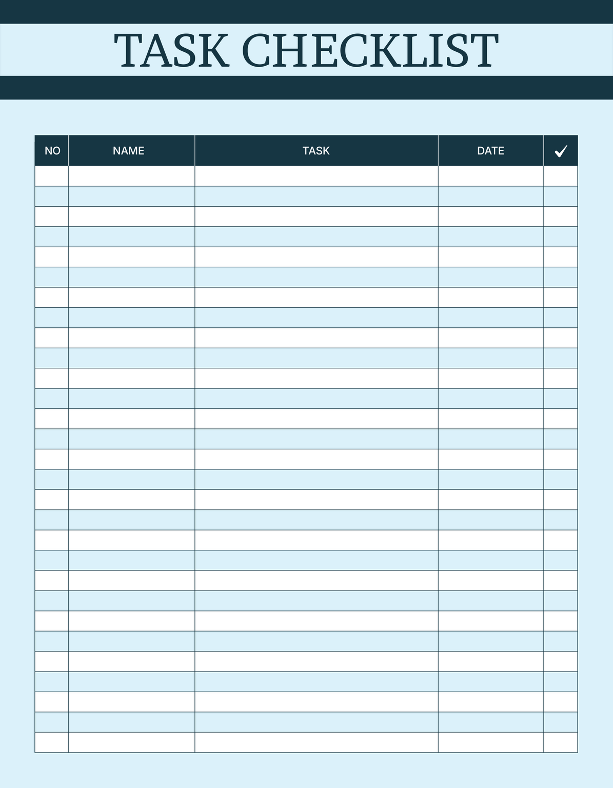 Free Checklist Templates - Edit and Print