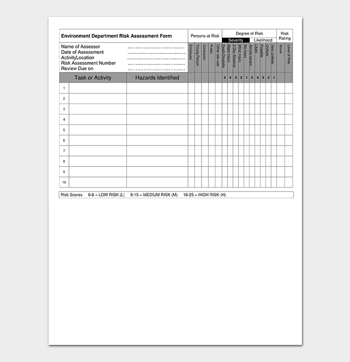 Risk Assessment Form Template - 40+ Examples (in Word, PDF)