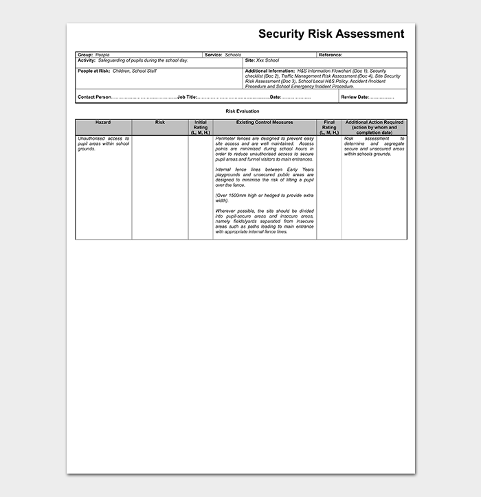 Risk Assessment Form Template - 40+ Examples (in Word, PDF)