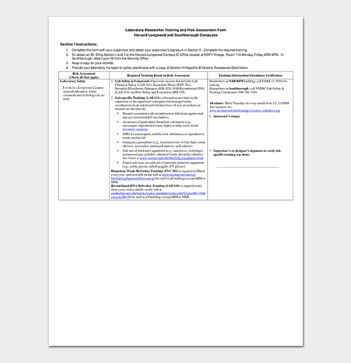 Risk Assessment Form Template - 40+ Examples (in Word, PDF)