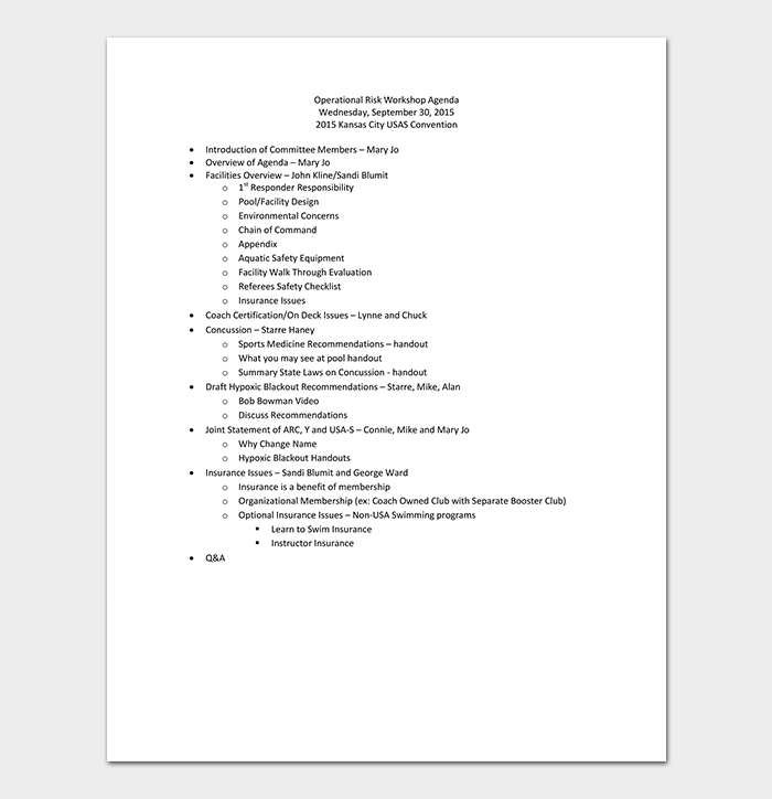 Workshop Agenda Template - 20+ Docs (in Word & PDF Format)